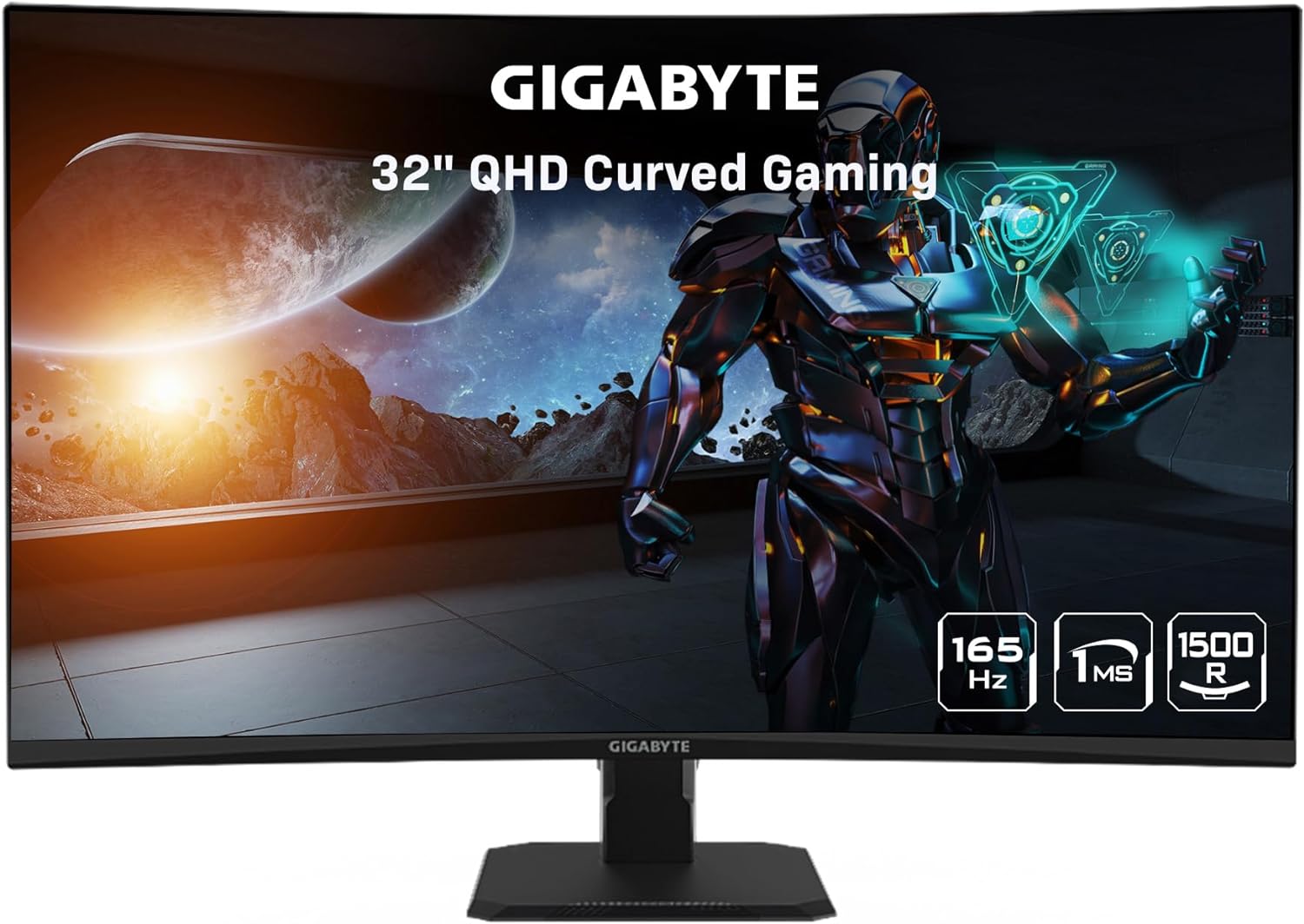 Gigabyte LED Monitor GS32QC 31.5 Inch QHD 1440p 165Hz 1ms FreeSync ...